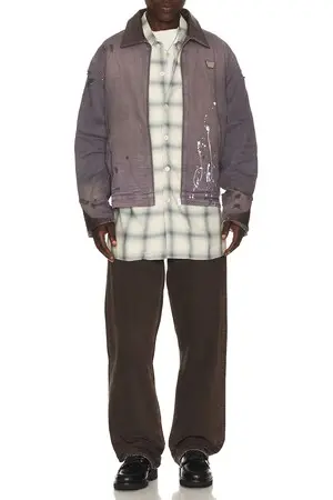 MISBHV 1997 Paint Splatter Canvas Work Jacket - Graphite