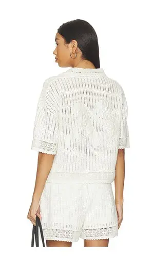 ALLSAINTS Elma Crochet Knit Top - White