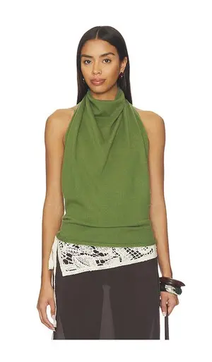 ALL MY LOVE X Revolve Tara Shawl Top - Green