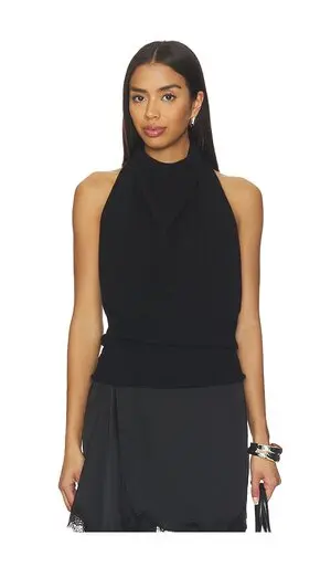 ALL MY LOVE Tara Shawl Top - Black