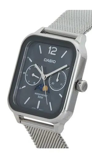 Casio Moon Phase Stainless Steel Watch