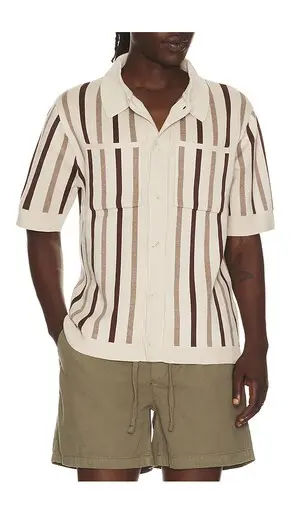 Central Park West Rowan Striped Shirt In . Also
