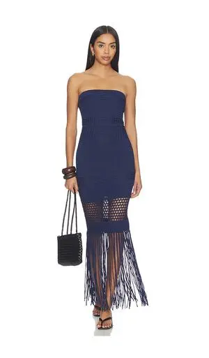 PQ SWIM Melissa Fringe Dress - Navy