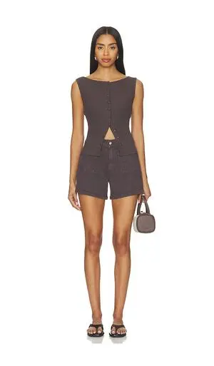 Madewell Textured Ribbed Button-down Vest Top