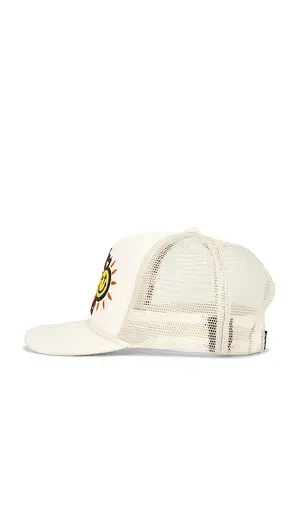 HAPPY CAPS Smile For A While Trucker Hat - Cream