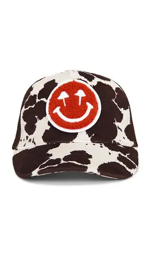 HAPPY CAPS Cow Print Trucker Hat - Brown