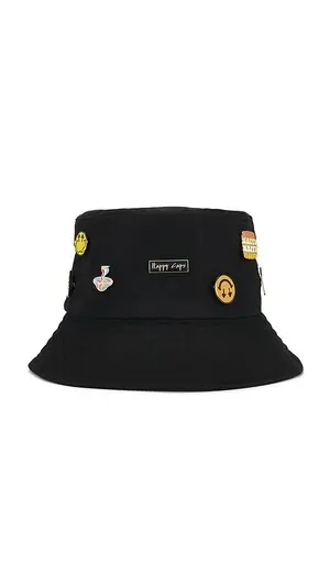 HAPPY CAPS Embellished Bucket Hat - Black