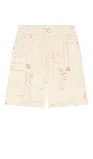 MISBHV Devil & Angel Postcard Shorts - Cream