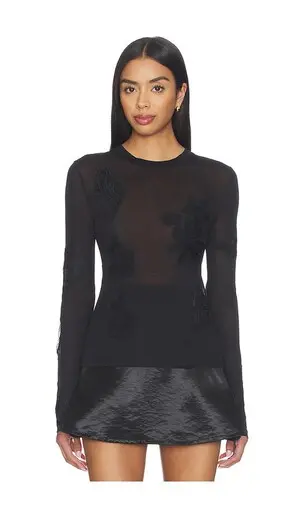 OPERASPORT Ziva Sheer Embellished Top
