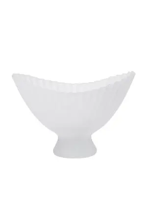 FERM LIVING Fountain Glass Bowl In White - Frosted