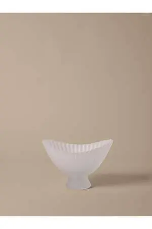 FERM LIVING Fountain Glass Bowl In White