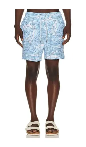 VINTAGE SUMMER Seersucker Stretch Volleys - Blue