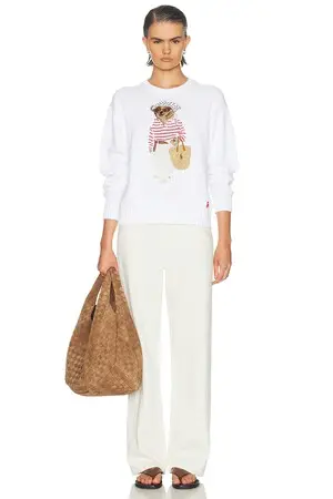 Polo Ralph Lauren Bear Long Sleeve Sweater - White Multi