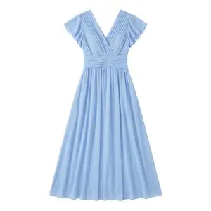LATELIER LONDON Flutter Sleeve V-neck Maxi Dress