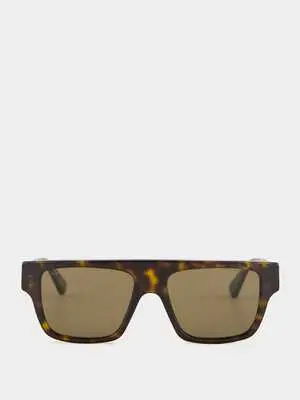Gucci Tortoiseshell Web Detail Sunglasses - Black