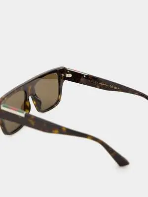 Gucci Tortoiseshell Web Detail Sunglasses