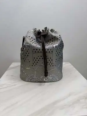 Hermès Silk And Swift Leather Bucket Bag