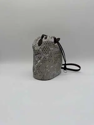 Hermès Silk And Swift Leather Bucket Bag