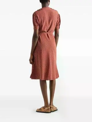 Prada Polka-dot Print Marocain Dress