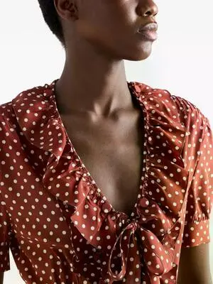 Prada Polka-dot Print Marocain Dress