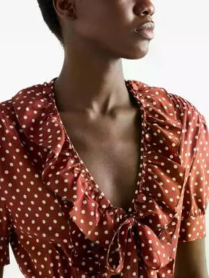 Prada Polka-dot Print Marocain Dress