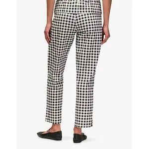 RO&ZO Gingham Cropped Stretch-cotton Trousers