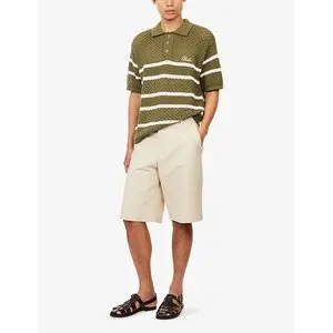BELIER St.tropez Crochet Cotton Polo Shirt