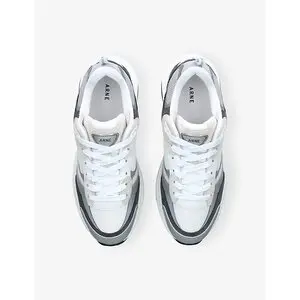 ARNE Flow Runner Leather, Suede And Mesh Trainers - White/comb