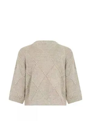 Peserico Sequined Argyle Knit Sweater