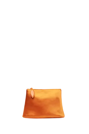 LIFFNER Liffner Mandarin Satin Zip Clutch Orange