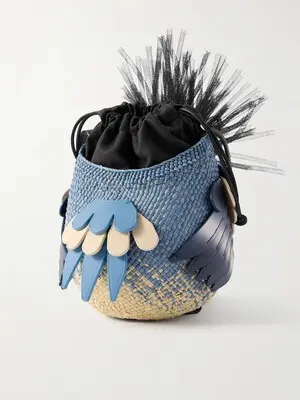Loewe Appliquéd Raffia Shoulder Bag