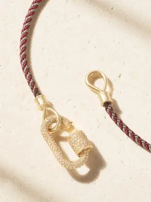 MARLA AARON 14-karat Gold Diamond And Cord Necklace