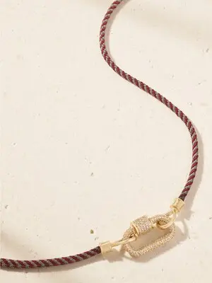 MARLA AARON 14-karat Gold Diamond And Cord Necklace