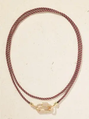 MARLA AARON 14-karat Gold Diamond And Cord Necklace - Multi