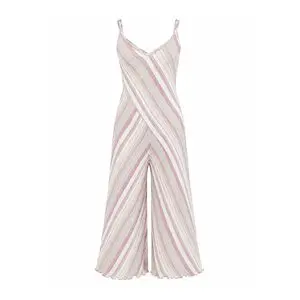 MARIELĒ Tania Striped Linen Jumpsuit - Pink
