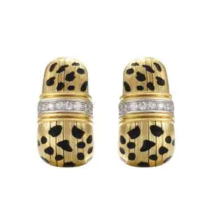 ONEWILDONE Just Do You Leopard Statement Earrings With Pave Detailing - Gold