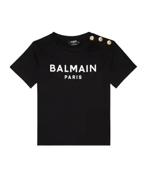 Balmain Short-sleeved T-shirt With Logo Decoration - Black