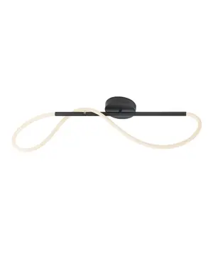 JONATHAN Y Alessio Contemporary Minimalist 360 Adjustable Silicone Neon Rope Dimmable Linear Integrated Led Flush Mount - Black