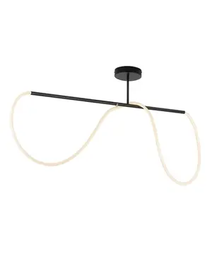 JONATHAN Y Alessio Contemporary Minimalist 360 Adjustable Silicone Neon Rope Dimmable Linear Integrated Led Flush Mount - Black