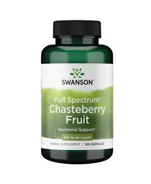 SWANSON Chasteberry Fruit Herbal Supplement For S Health Supports Menstrual And Menopausal Balance And Skin Health 120 Capsules - No Color