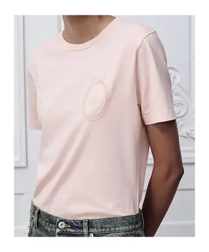 Dior Fitted Médallion Embroidered T-shirt - Nude