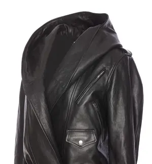 Alaïa Hooded Leather Biker Jacket
