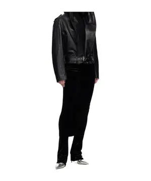 Alaïa Hooded Leather Biker Jacket