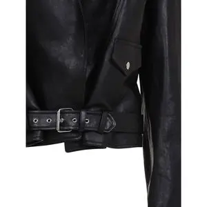 Alaïa Hooded Leather Biker Jacket