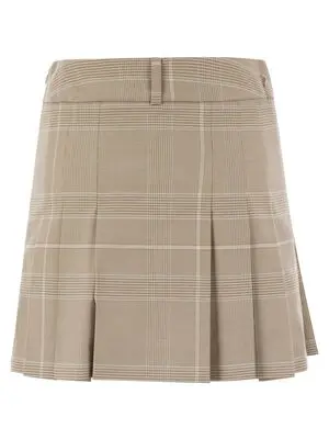 DONDUP Prince Of Wales Pleated Mini Skirt
