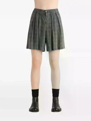 UMA WANG Geometric Pattern Pleated Shorts