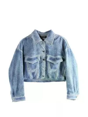 KIKO KOSTADINOV Indigo Acid Wash Cropped Jacket - Blue