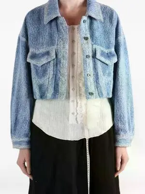 KIKO KOSTADINOV Indigo Acid Wash Cropped Jacket