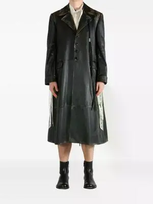 ANN DEMEULEMEESTER Faded-effect Leather Coat