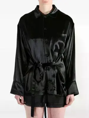 ANN DEMEULEMEESTER Belted Satin Shirt